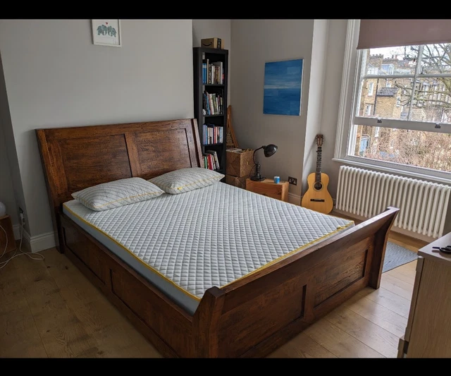 SOLID TEAK KING-SIZE Barker & Stonehouse bed. Used, no damage. 1.7m ...