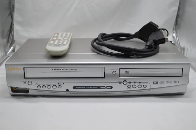 COMBI MAGNÉTOSCOPE LECTEUR DVD cassette enregistreur VHS K7 FUNAI ...