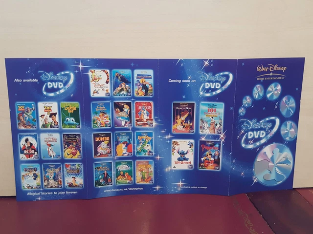 WALT DISNEY HOME Entertainment Disney DVD Fold-out Leaflet / Catalogue ...