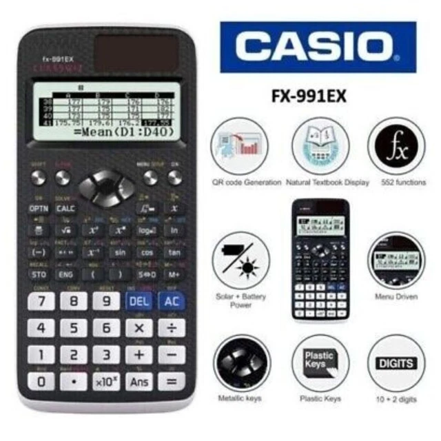 CASIO FX-991EX CLASSWIZ Advanced Engineering Scientific Calculator-552 ...