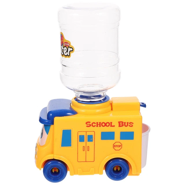 MINI WATER COOLER School Bus Model Water Fountain Toy Funny Water ...