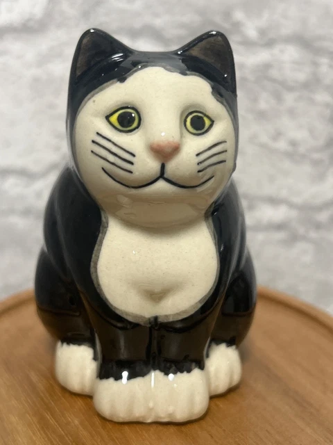 QUAIL CAT FIGURINE Simon Black & White 3.25" Tall £4.36 - PicClick UK