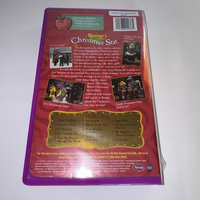 BARNEYS CHRISTMAS STAR (VHS, 2002) 15 Songs, Clam Shell Case New Sealed ...