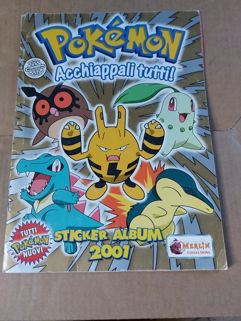 POKEMON ACCHIAPPALI TUTTI 2001 STICKER ALBUM COMPLETO - 8 fig MERLIN ...