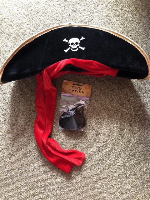 NEW ADULT UNISEX Wicked Costumes Pirate Hat & Eye Patch NEW black, red ...