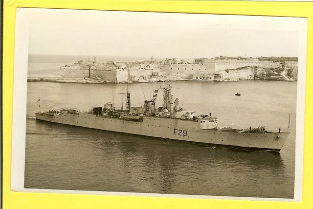 1953 BRITISH ANTI Submarine Frigate F29 HMS Verulam at Malta Original ...