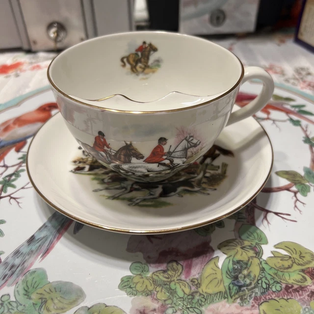 VINTAGE HAMMERSLEY BONE China Fox Hunt / Hunting Scene Cup and Saucer £ ...