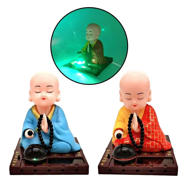 SOLAR POWER DANCING Toy Buddhist Monk Nodding Head Toy Car Decoration £ ...