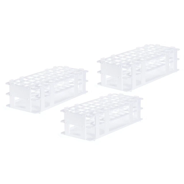 PLASTIC TEST TUBE Rack Holder 40 Holes White for 20mm Test Tubes, Pack ...