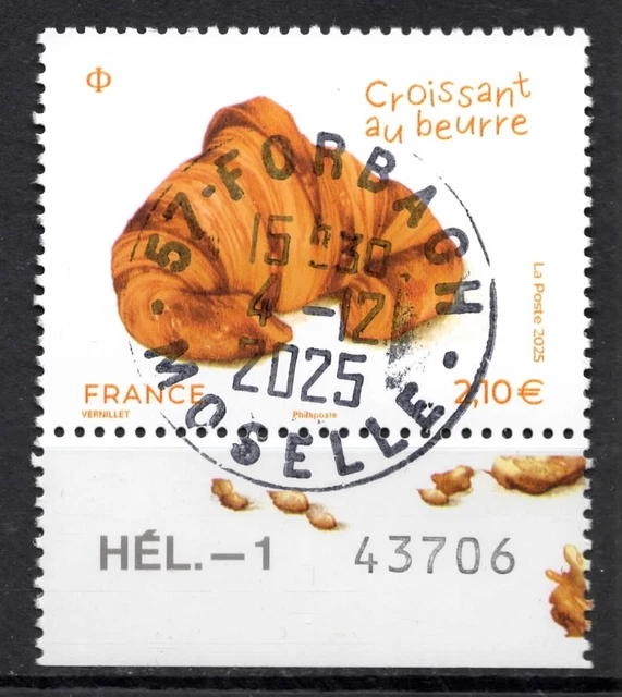 FRANCE 2025 - Timbre - Croissant au beurre oblitéré cachet rond. EUR 3 ...