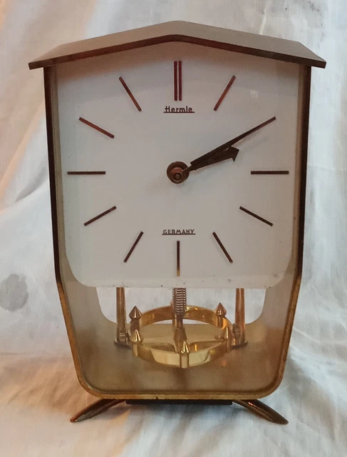 ANCIENNE PENDULE PENDULETTE Horloge Quartz Hermle Germany Old Clock ...