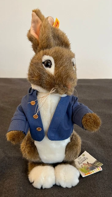 STEIFF PETER RABBIT 355240 Hase 30 cm braun/beige blaue Jacke mit ...