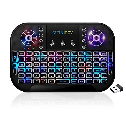 MINI KEYBOARD WIRELESS Touchpad Keyboard Portable Keyboard 7 Colors RGB ...