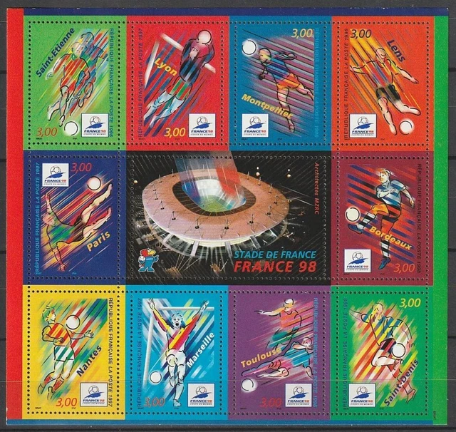 FRANCE 1998 SPECIAL Bloc Sheet Stadiuns France 98 Soccer MNH EUR 2,50 ...