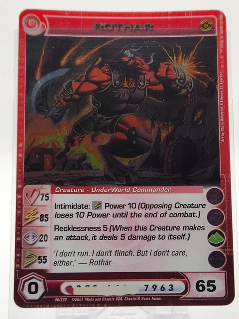 CHAOTIC CARD: ROTHAR Dawn Of Perim Rare Creature $5.59 - PicClick CA