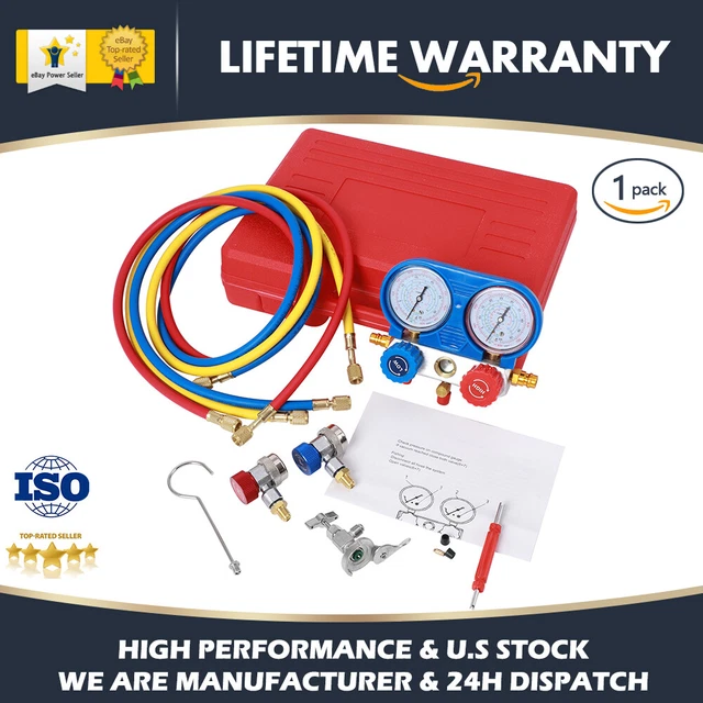 HVAC AIR CONDITIONER Kit A/C Diagnostic Manifold Freon Gauge Sets ...