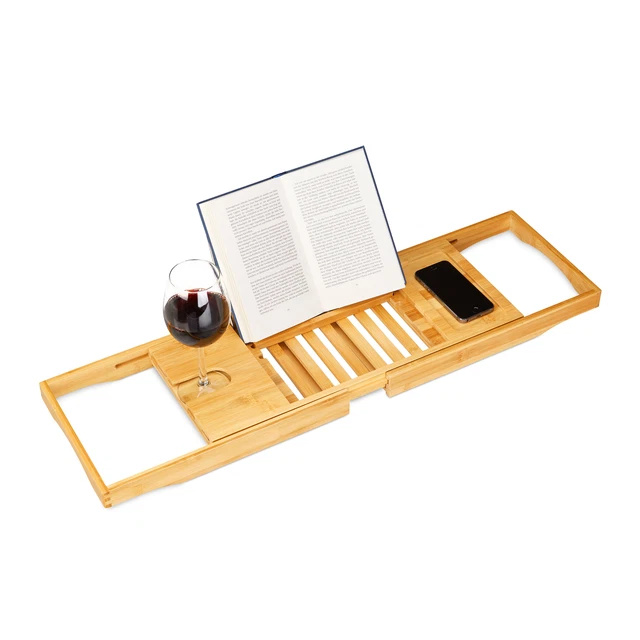 PONT DE BAIGNOIRE extensible en bambou tablette de bain porte-savon ...