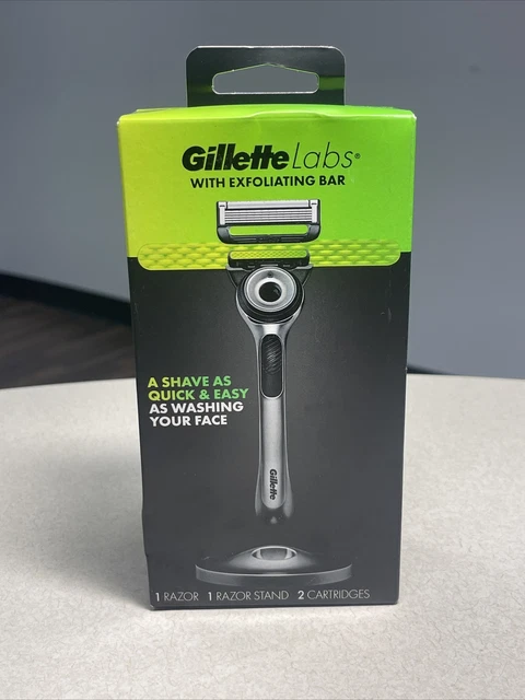 GILLETTE RAZOR WITH Exfoliating Bar by Gillette Labs, Shaving Kit for ...