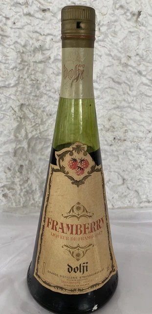 ANCIENNE BOUTEILLE LIQUEUR DOLFI Framberry collection rare pleine ...