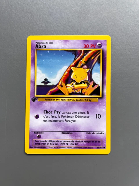 CARTE POKEMON ABRA 43/102 Set Base Edition 1 PSA PCA NM/Mint Neuf EUR ...