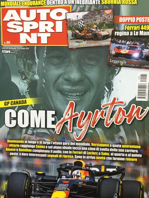 AUTOSPRINT 2023 25.GP Canada & Ayrton Senna,Max Verstappen,Fernando Alonso EUR 21,99 - PicClick IT