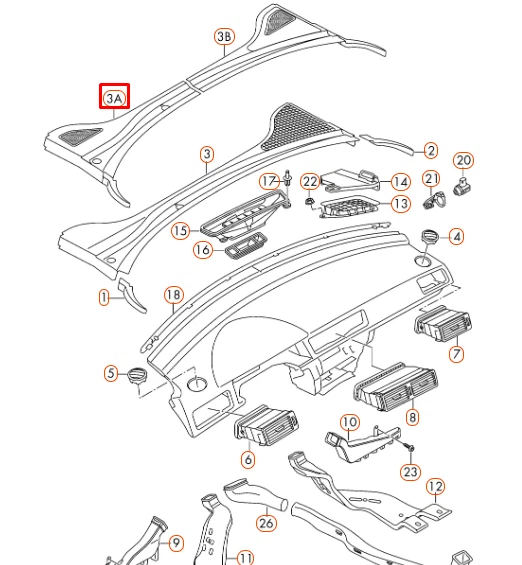 VW PASSAT B6 Front Water Cowl Deflector Left Part 561819403A9B9 NEW ...