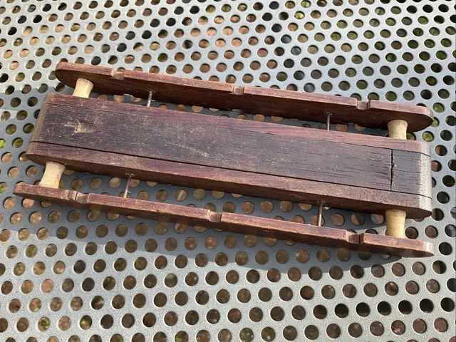 VINTAGE ROSEWOOD &BONE Shot & Cap Style Fishing Line / Float Winder. £ ...