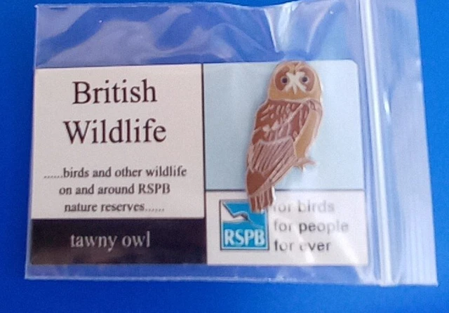 RSPB PIN BADGE Tawny Owl on British Wildlife fbfpfe card. £3.20 ...