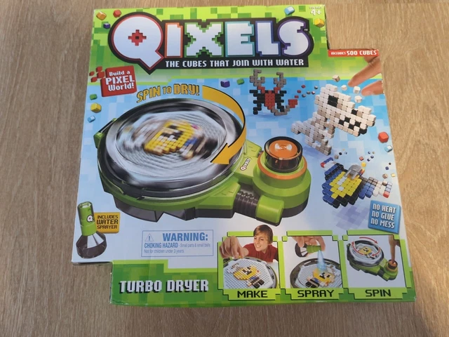 NEW QIXELS TURBO Dryer Playset w/ 500 Cubes Spin To Dry Official $19.99 ...