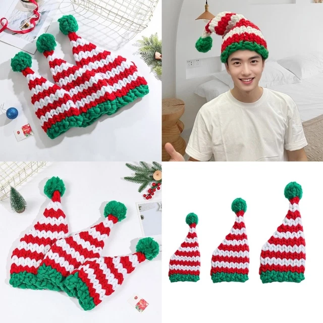 STRIPED SANTA HATS Holiday Theme Caps for Christmas Celebration Party ...