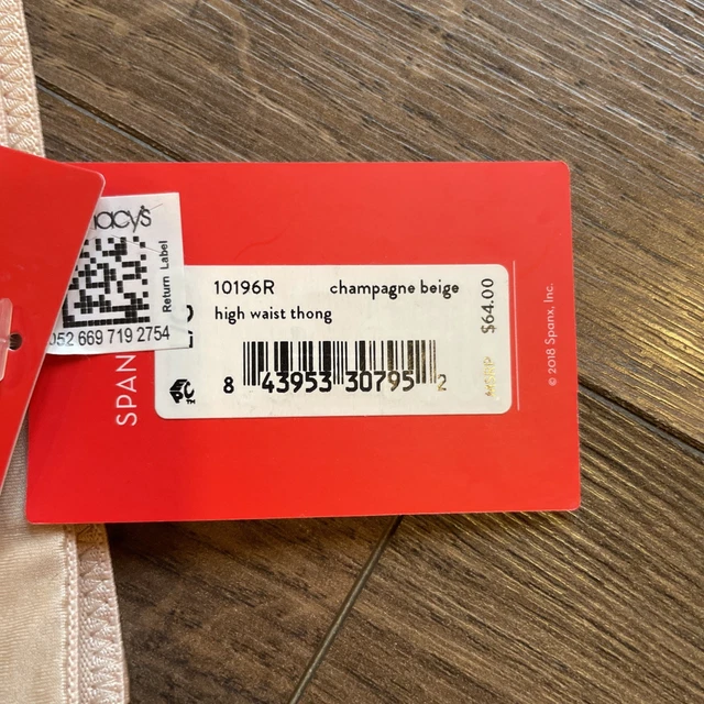 SPANX HIGH WAISTED Thong Womens Large L37629 Champagne Beige Suit Your ...