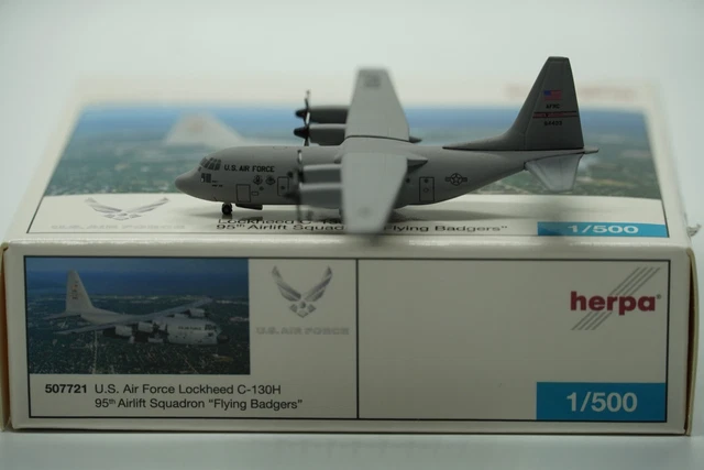 HERPA WINGS 1:500 US Air Force Lockheed C-130H 95th Sqdr Flying Badgers ...