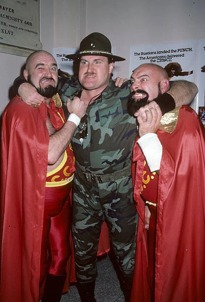 WRESTLER SGT. SLAUGHTER wrestlers The Kremlin Krushers at the B - 1986 ...