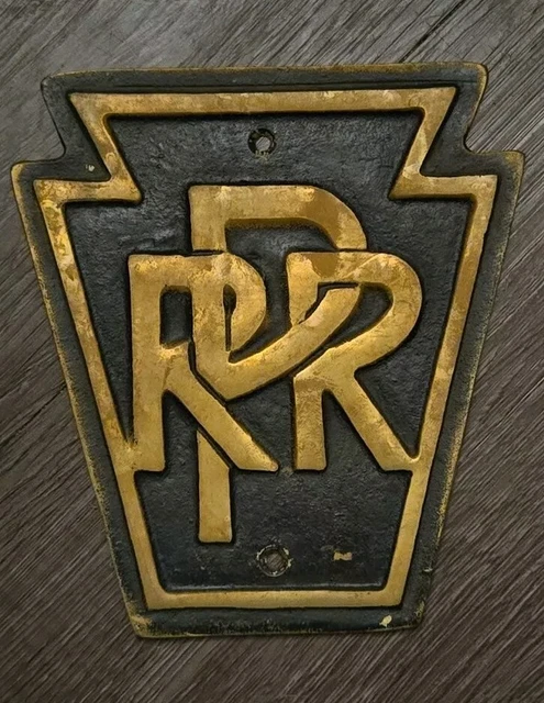 RARE VINTAGE PENNSYLVANIA RR Railroad PRR Logo Bronze/Brass Wall Plaque ...