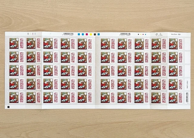 SHEET OF 50 Royal Mail 1st Class Stamps - Christmas Design £42.49 ...
