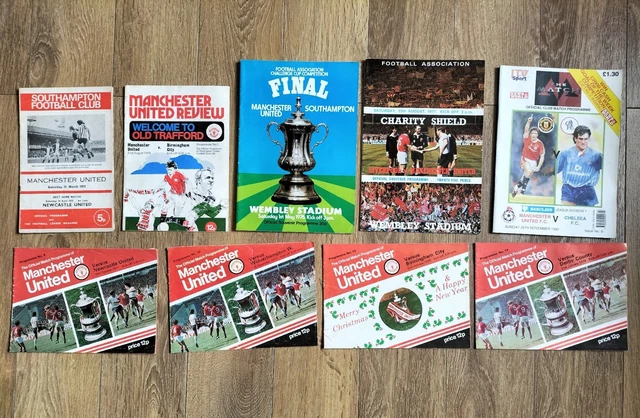 9 VINTAGE MANCHESTER United Fc Football Programme Bundle 1973-78 £4.38 ...