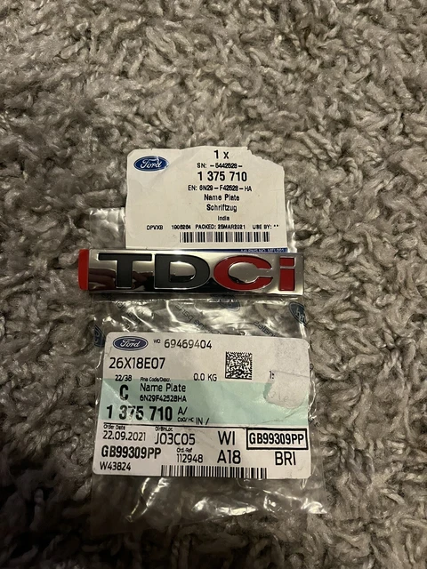GENUINE FORD TDCI Rear Tailgate Mounted Name Plate Badge Logo Emblem ...