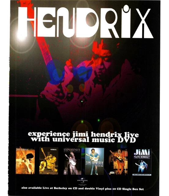 PTP65 MAGAZINE ADVERT 11X9" Jimi Hendrix Universal Music Dvd £9.99 ...
