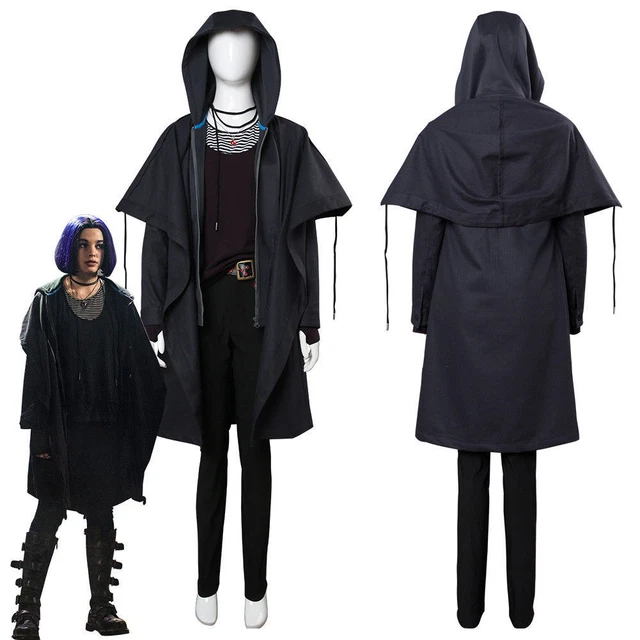 NEW TEEN TITANS Rachel Roth Raven Cosplay Costume Outfit Hooded Jacket ...