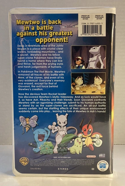 POKEMON: MEWTWO RETURNS (VHS, 2001, Clamshell) - Good Condition! $14.89 ...