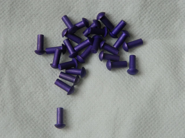 25 X LIGHT Alloy Snap Head Aircraft Rivets, Violet, 1/8" Diam, SP80-405 ...