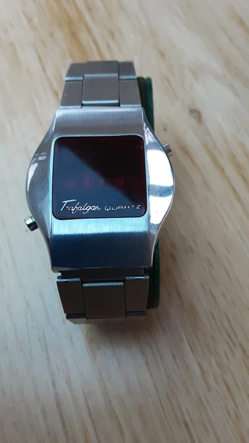 VINTAGE TRAFALGAR QUARTZ LED Watch 1970s - Working With Original Box £ ...