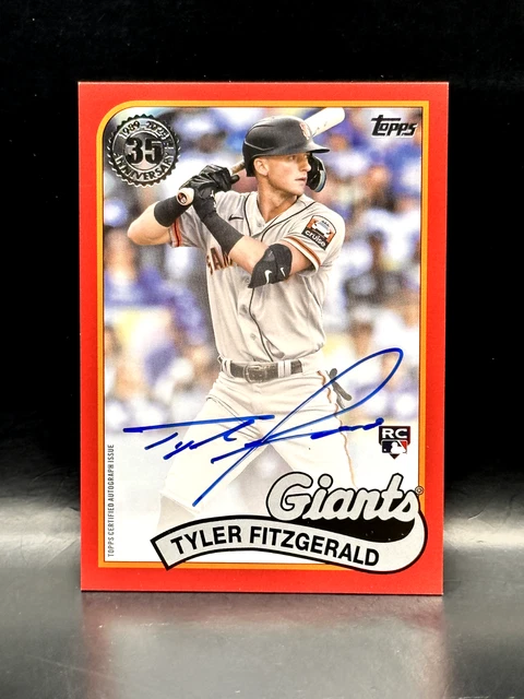 TOPPS SERIES 2 2024 Tyler Fitzgerald RC ""1989 Topps Auto"" SP ROSSO 23 ...