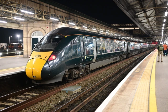CLASS 802 NO 802017 in gwr green at exeter saint davids night shot £1. ...