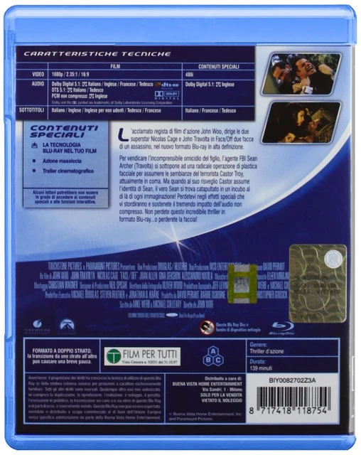 FACE/OFF (BLU-RAY) TRAVOLTA Cage Cage Travolta Woo John (US IMPORT) £19.32 - PicClick UK