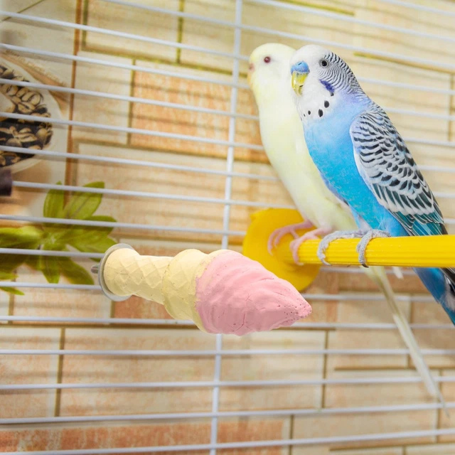 ICE CREAM SHAPE Parrot Perch Stand Parrot Stand Stick Bird Cage Perch ...