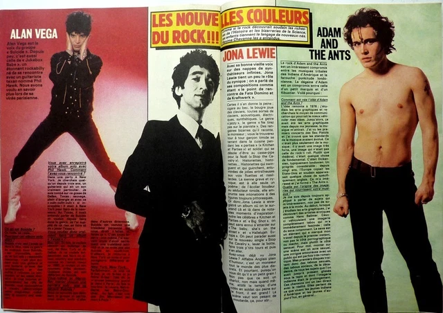 ALAN VEGA_ADAM AND THE ANTS_JONA LEWIE = 2 PAGES 1981 French CLIPPING ...