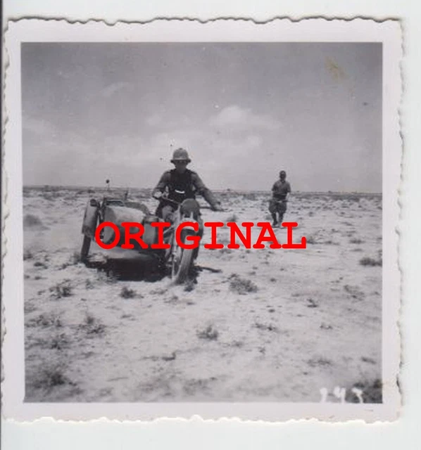 FOTO 2WK DAK Afrika Korps Soldat Krad Motorrad Beiwagen Kradschütze ...