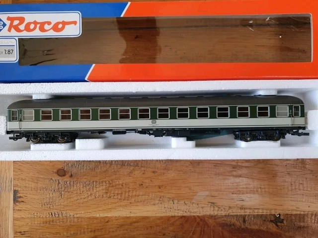 ROCO VOITURE DE voyageurs 2ième classe type X 239 "vert/gris" DB 44921 ...