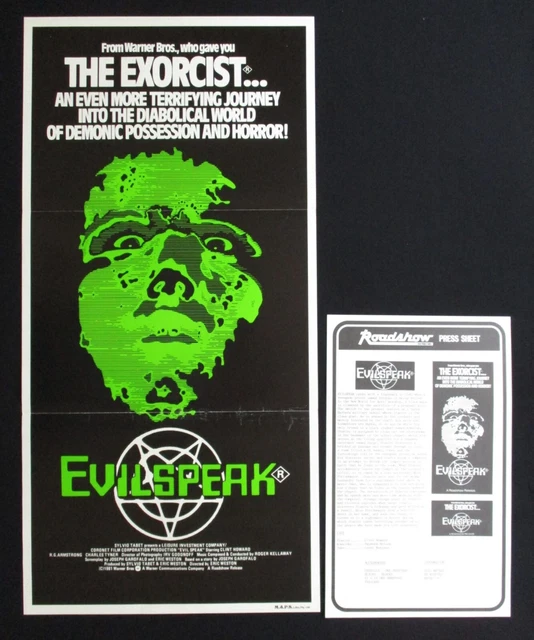 EVILSPEAK 1981 ORIGINAL Australian daybill movie poster horror computer ...